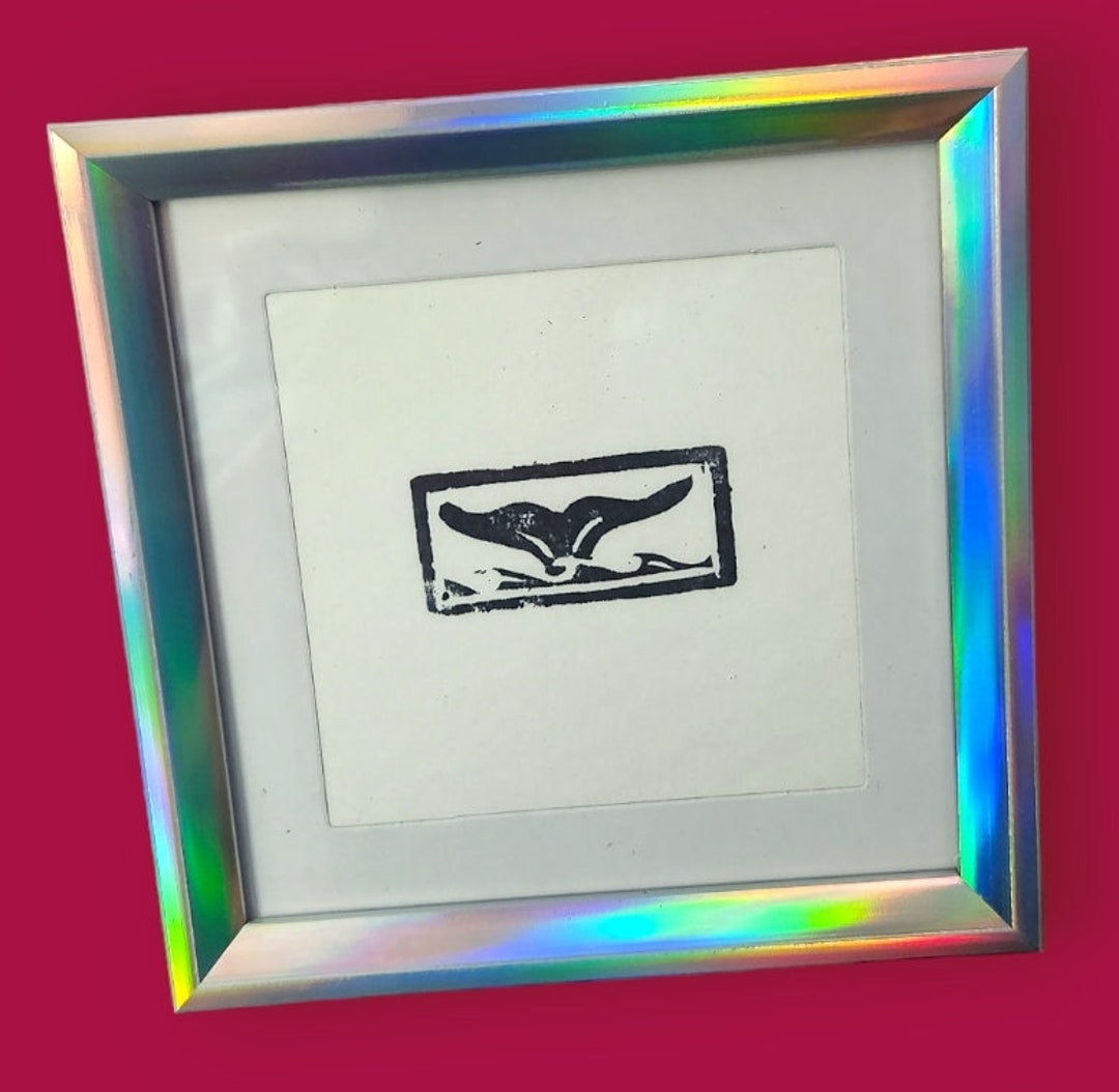 Fluke 4x4 Inch Linocut Print, Framed - Etsy