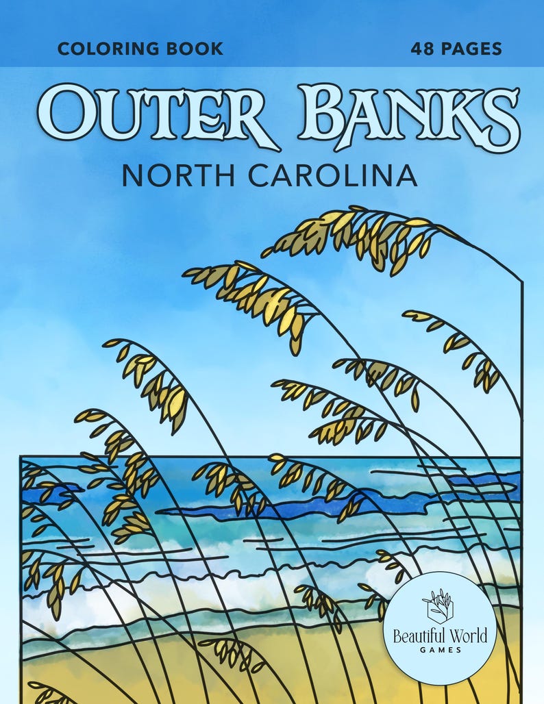 Outer Banks Nature Coloring Book – OBX Souvenir Gift | Coastal Art ...