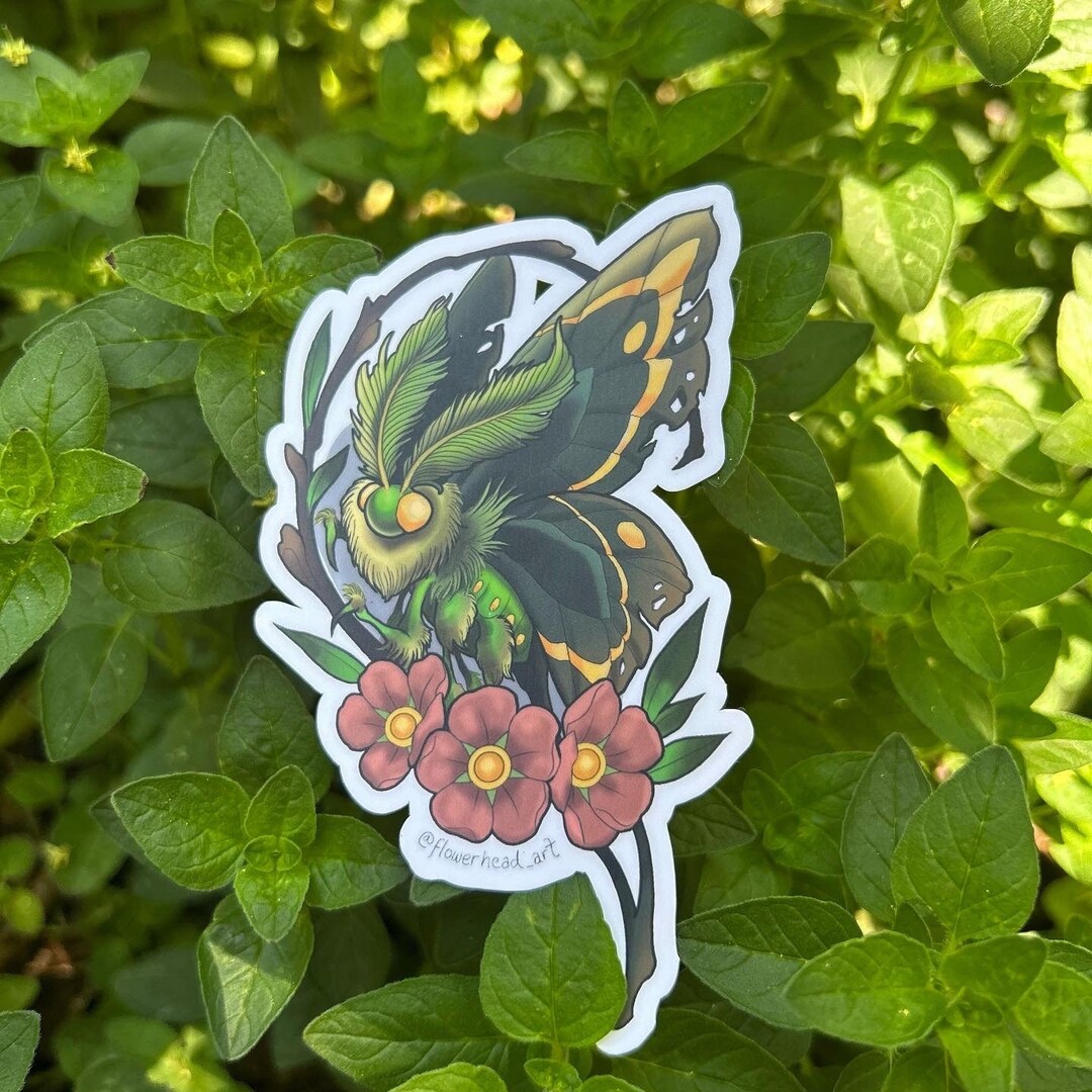 Fluffy Moth Neo Traditional Tattoo Art Vinyl Sticker - Etsy