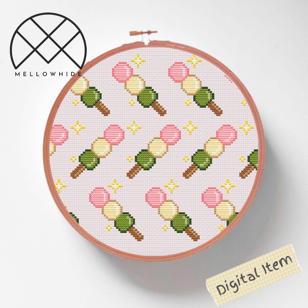 Japanese Dango Cross Stitch Pattern, Beginner, Embroidery, Modern Easy ...