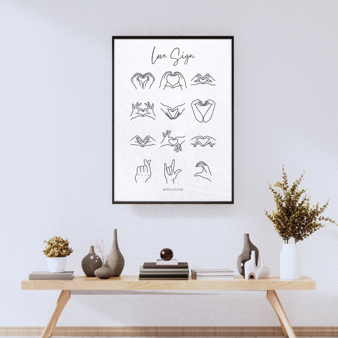 Printable Love Sign Art, Love Sign, Wall Poster, Home Decor, Living ...