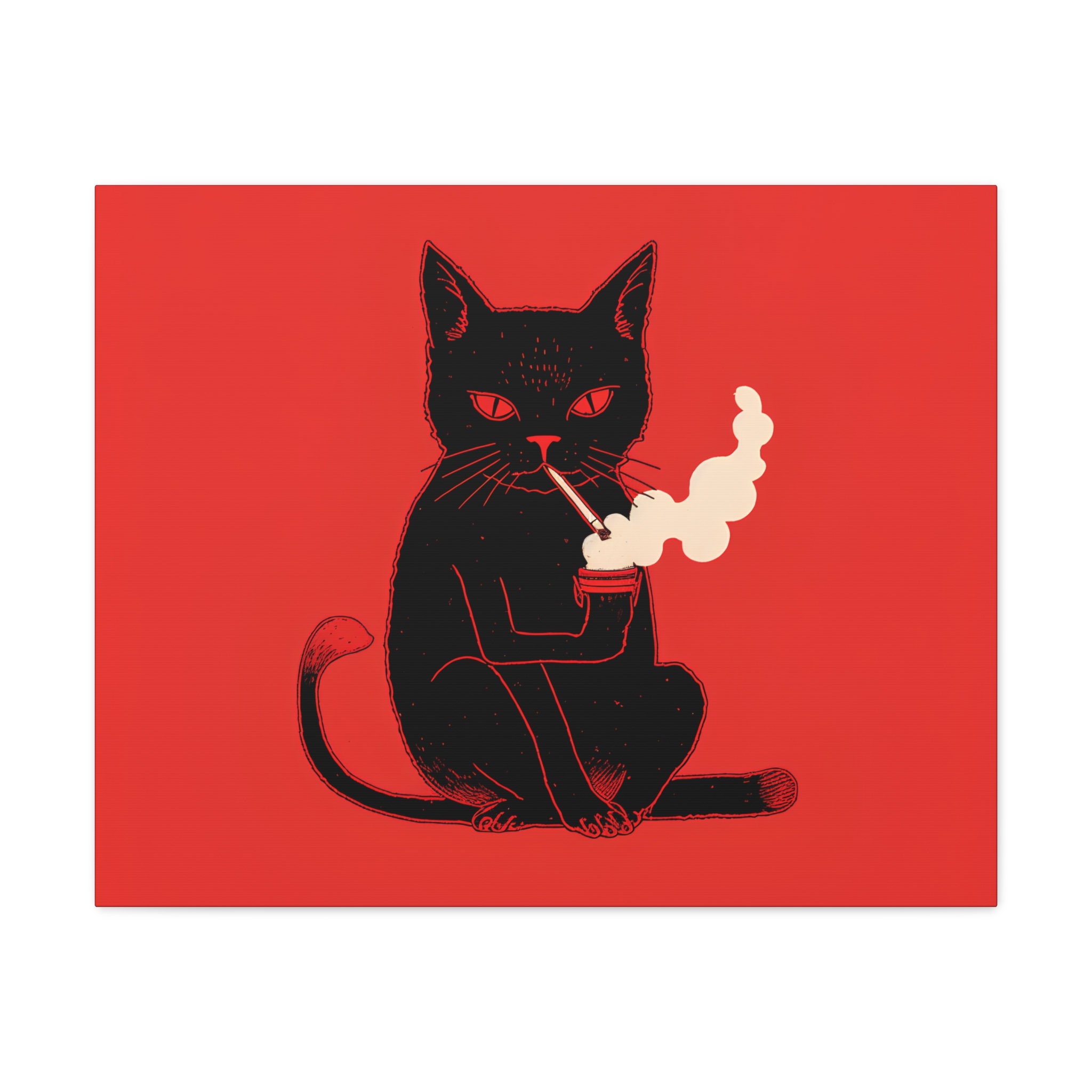 Cat Smoking Cigarette Cartoon