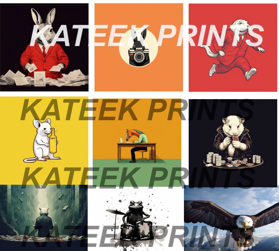 64 Pack Digital Art Download HQ HD Skeleton Socrates Print Animals Cat ...