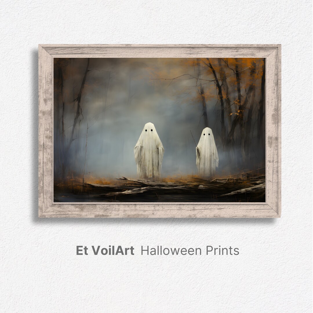 Printable Halloween Ghost Wall Artspooky Ghost in Vintage - Etsy