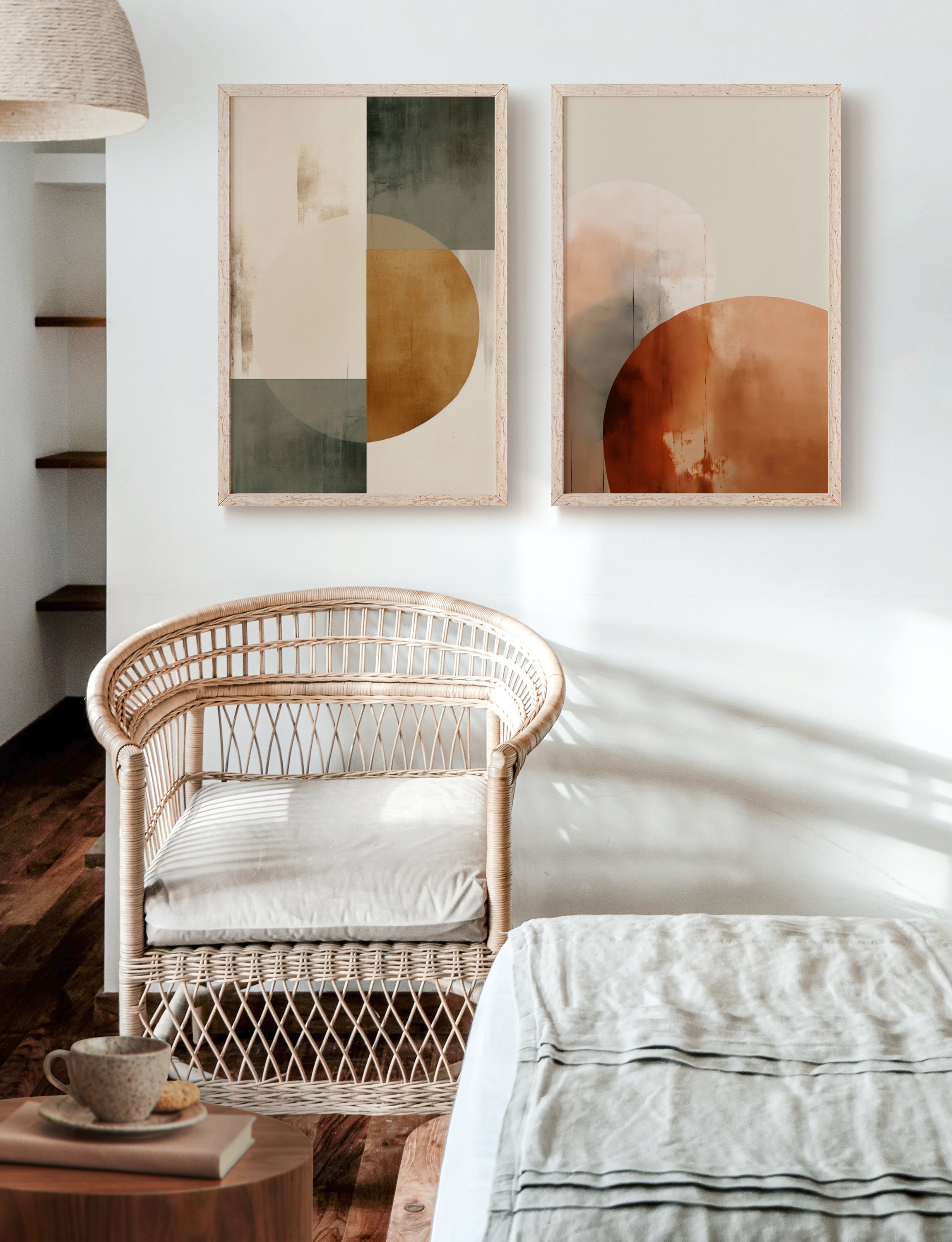 SET of 8 Wabi Sabi Wall Art Abstract Paint,scandinavian Decor,japanese Art Canvas,neutral Modern ...