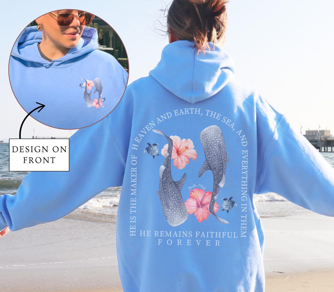 Whale Shark Hoodie Christian Clothes Ocean Inspired Style Oceancore ...