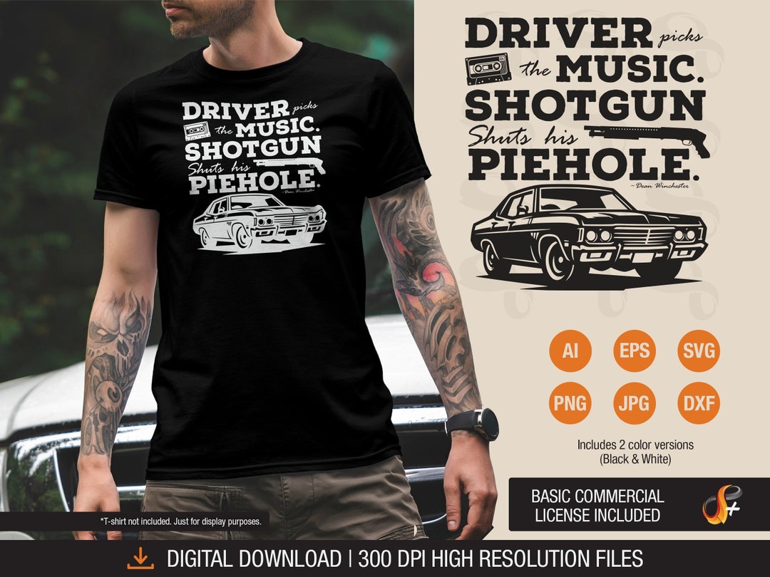 Supernatural Dean Winchester SVG: Driver Picks the Music (digital ...