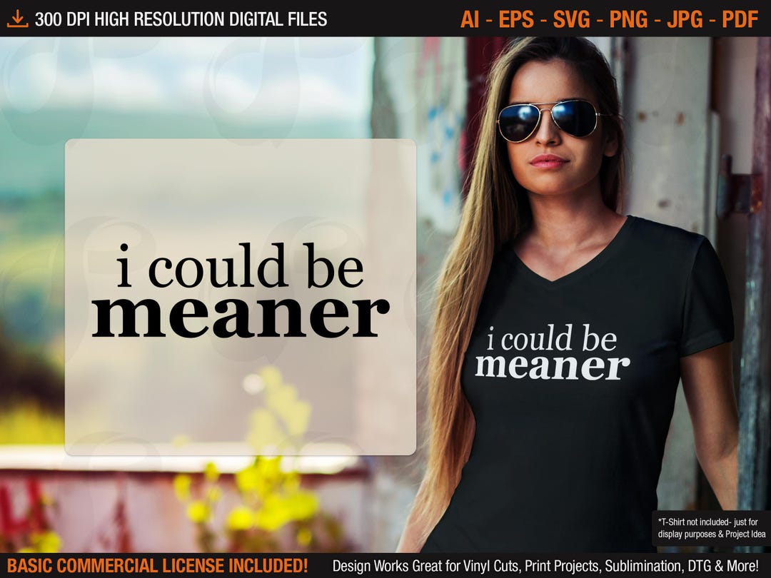 I Could Be Meaner SVG Files for Cricut Png Cut Files for Cricut Funny ...