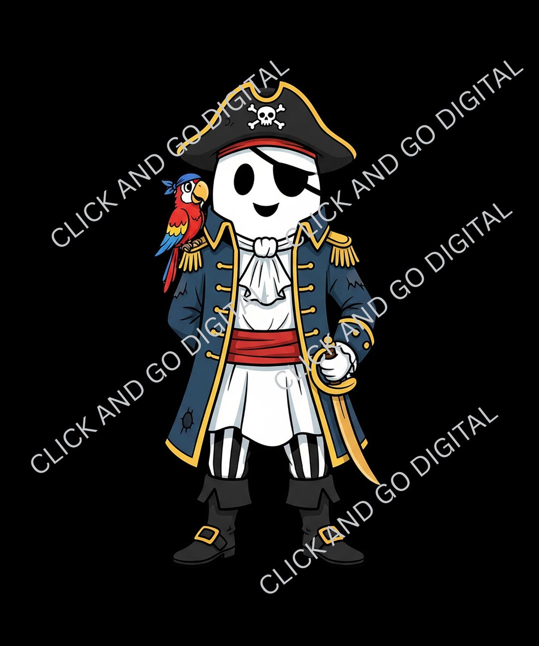 Halloween Ghost Pirate Costume Digital Download PNG, Ghost Digital ...