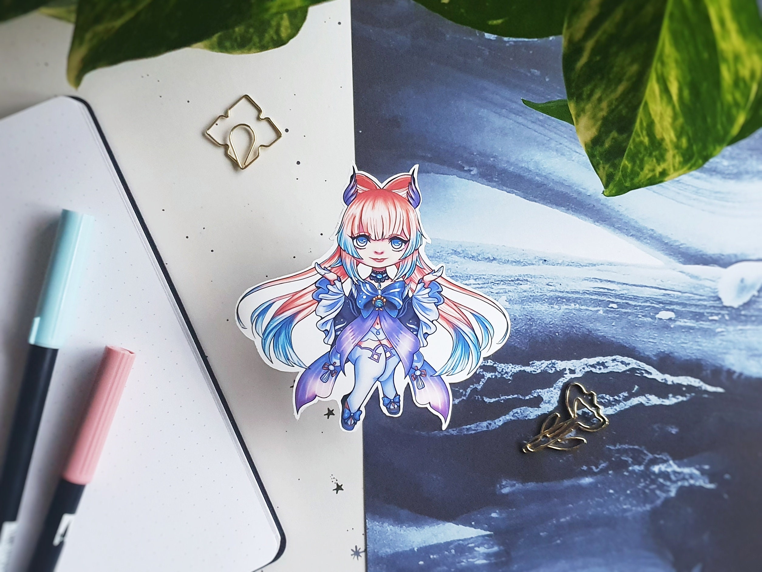 Genshin Impact Kokomi Chibi | Vinyl Die Cut Art Sticker, Laptop Decal ...