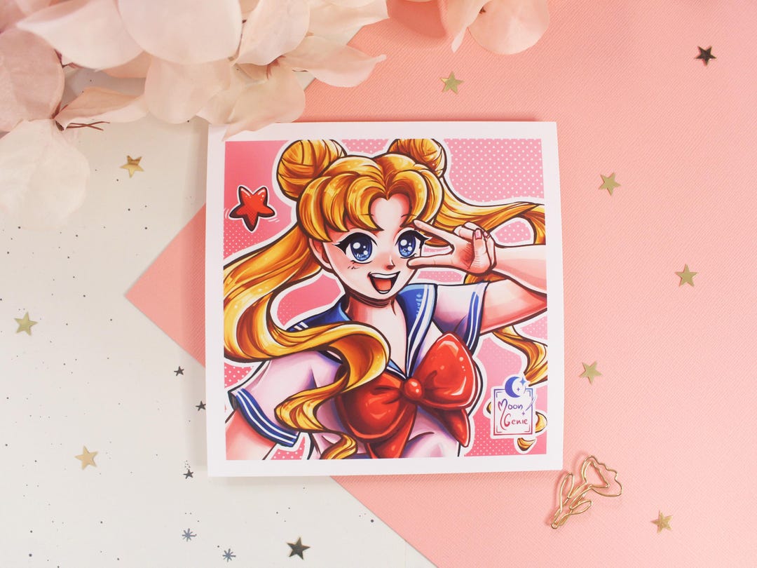 Sailor Moon Pop Art Print | Square Art Print | Digital Illustration - Etsy
