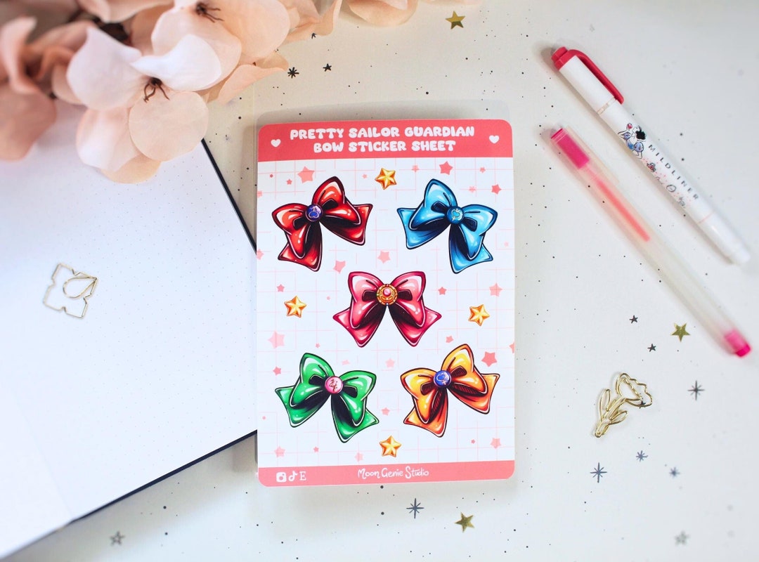 Sailor Moon Bow Vinyl Sticker Sheet | Kawaii Anime Stickers for Magical ...