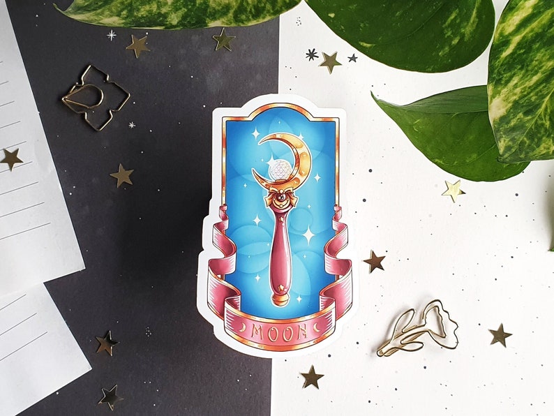 Sailor Moon Magic Wand Sticker - Kawaii Anime Vinyl Decal for Laptops ...