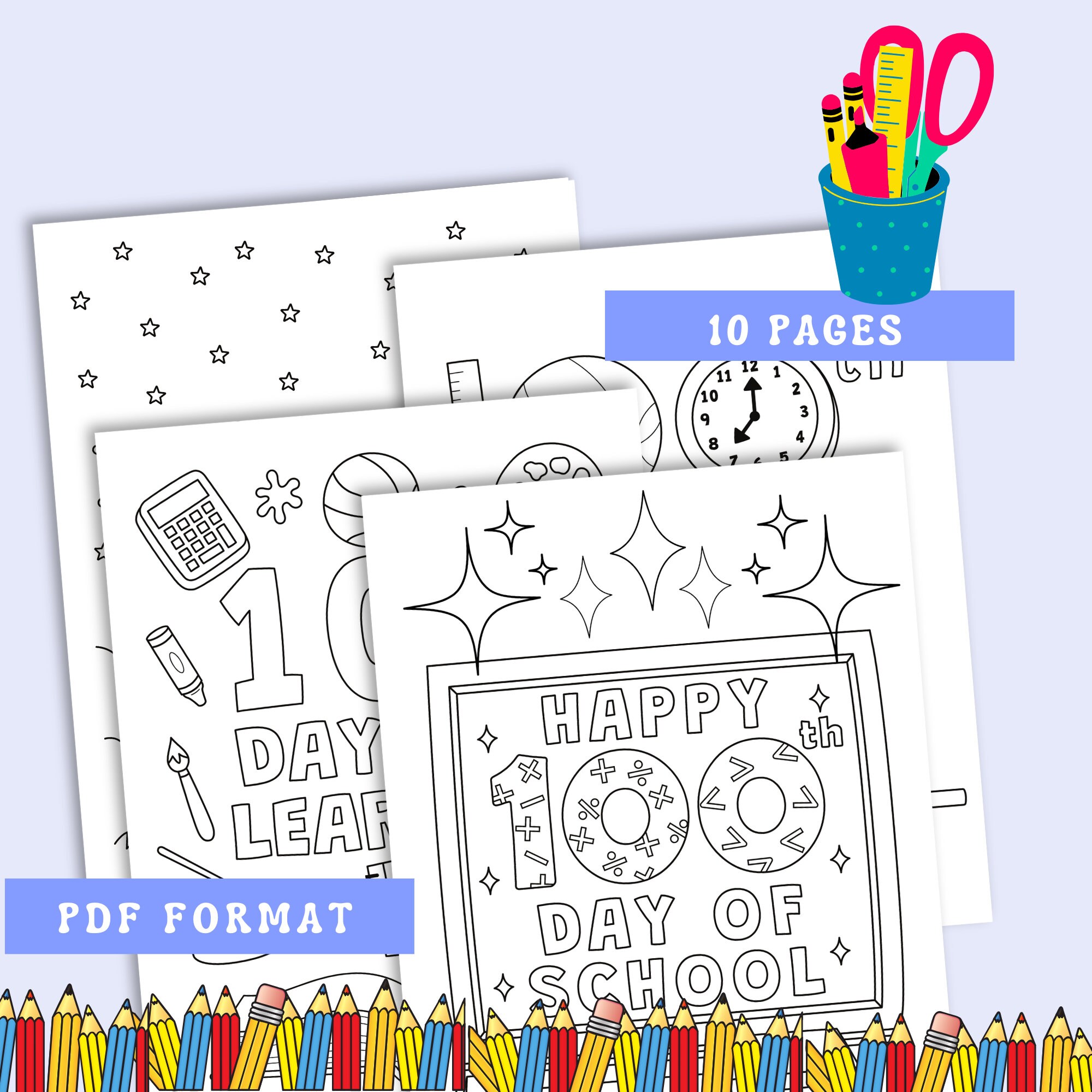 100th DAY OF SCHOOL Coloring Pages - Classroom Activity to Celebrate ...