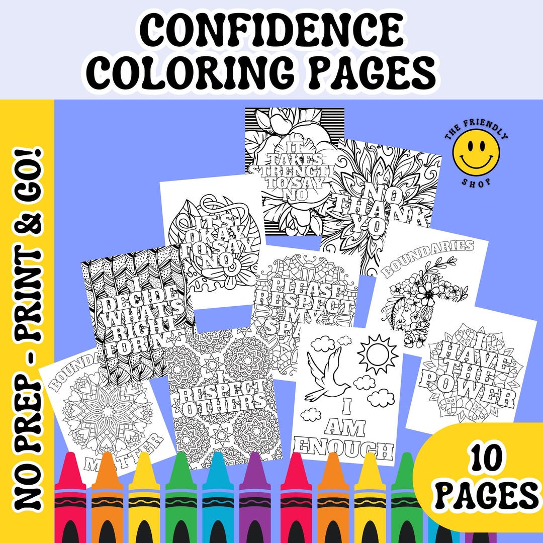 CONFIDENCE COLORING PAGES - Coloring Sheets on Self-esteem & Self-worth ...