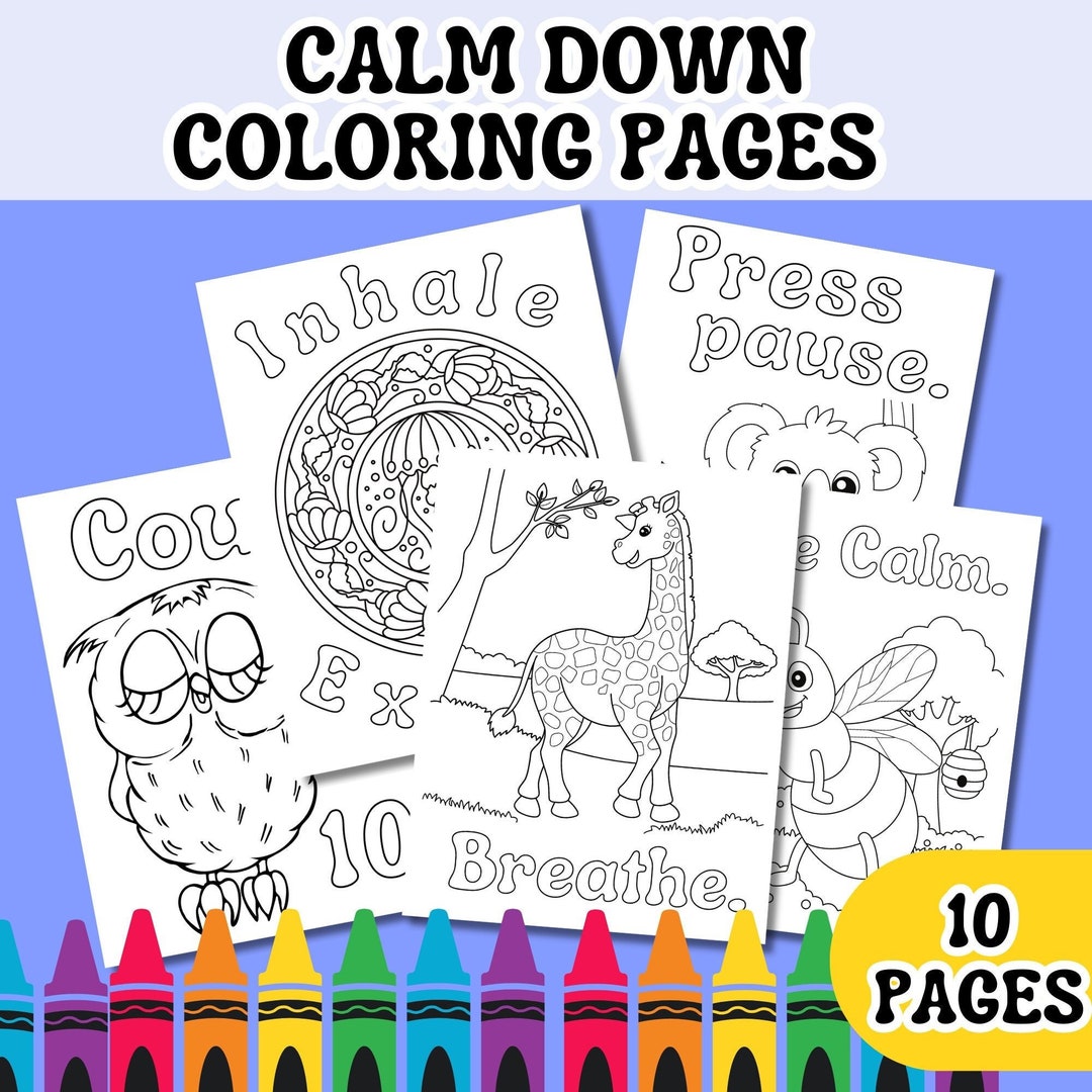 CALM DOWN COLORING Pages - Calming Corner Activity for Emotional ...