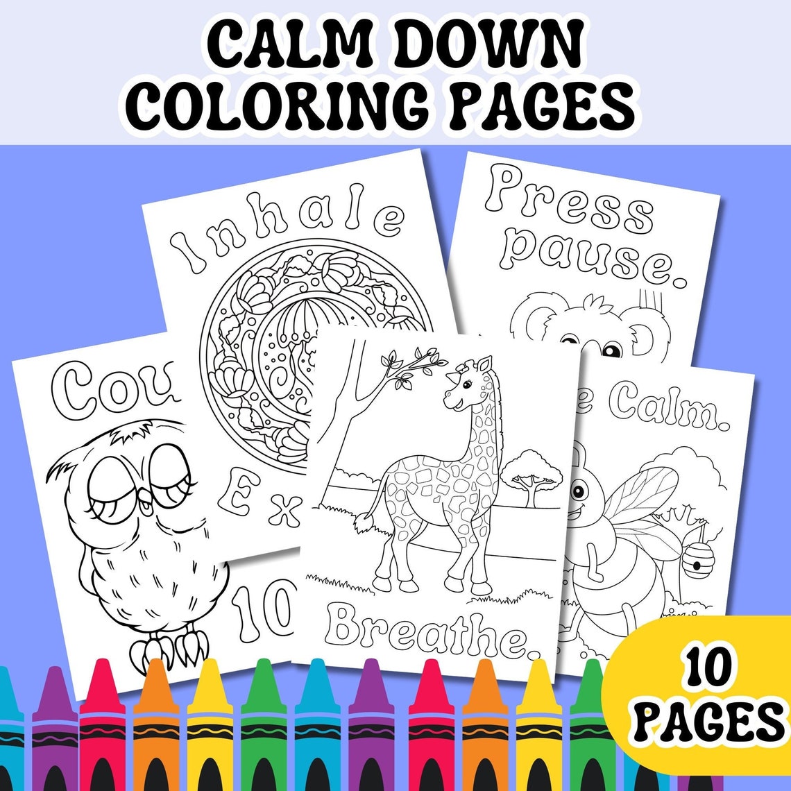 CALM DOWN COLORING Pages - Calming Corner Activity for Emotional ...