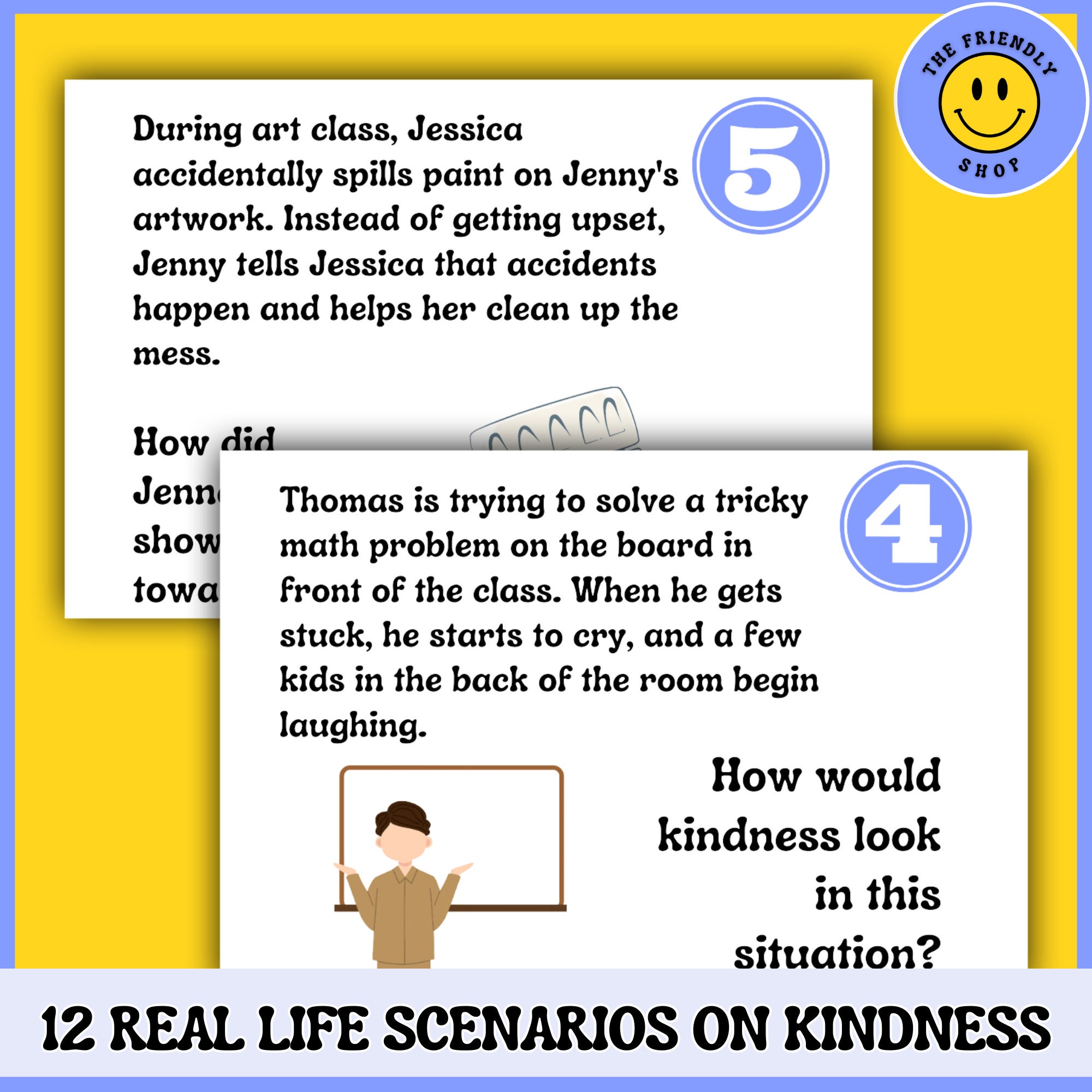 KINDNESS TASK CARDS - Real Life Situations for Critical Thinking About ...