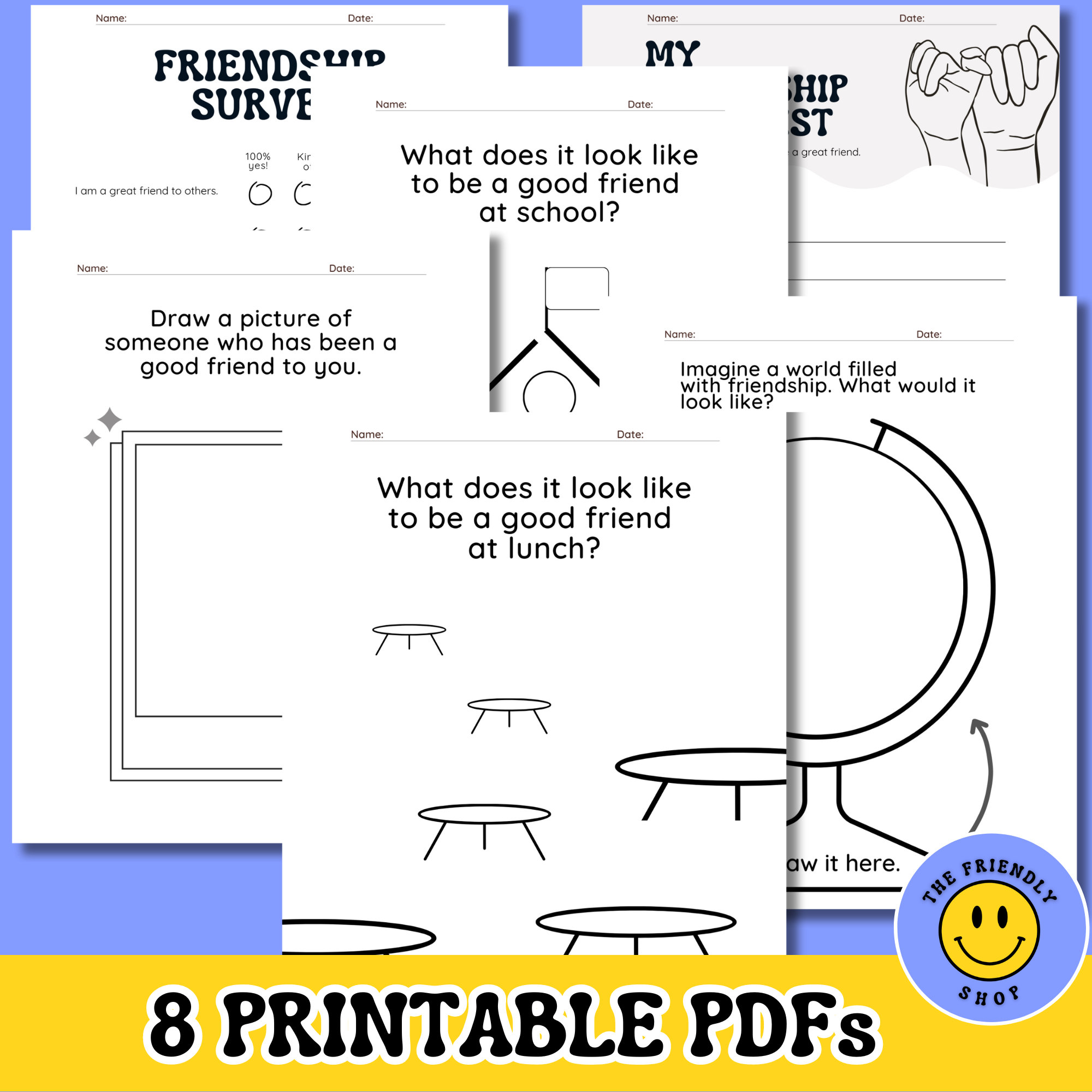 FRIENDSHIP WORKSHEETS - Social Emotional Learning, Lesson on Making ...