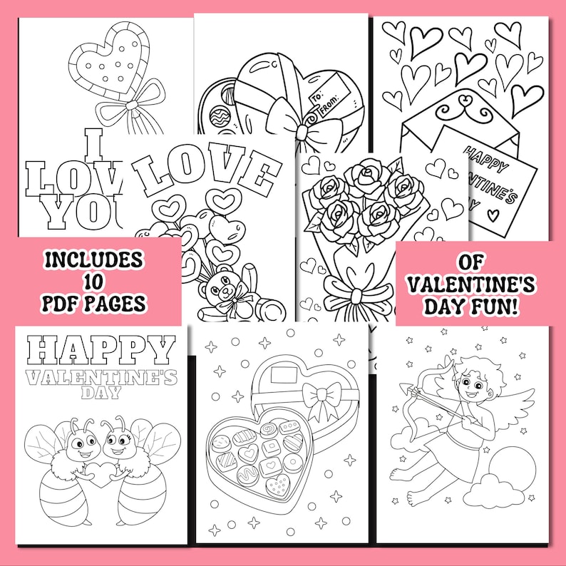 VALENTINE'S DAY Coloring Pages for Kids - Classroom Valentine's Day ...