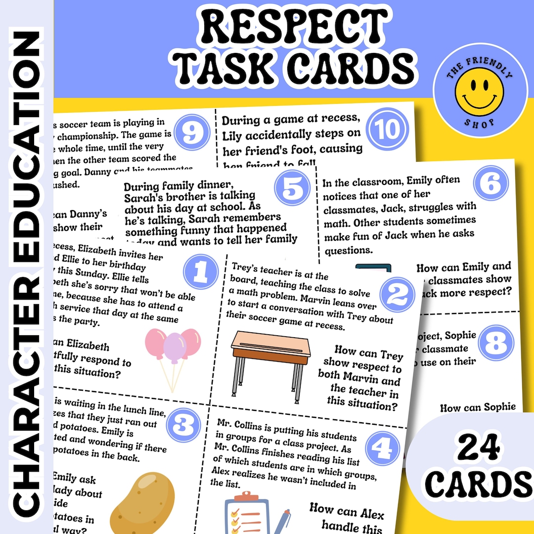 RESPECT TASK CARDS - Respect Week Activity; Character Education ...