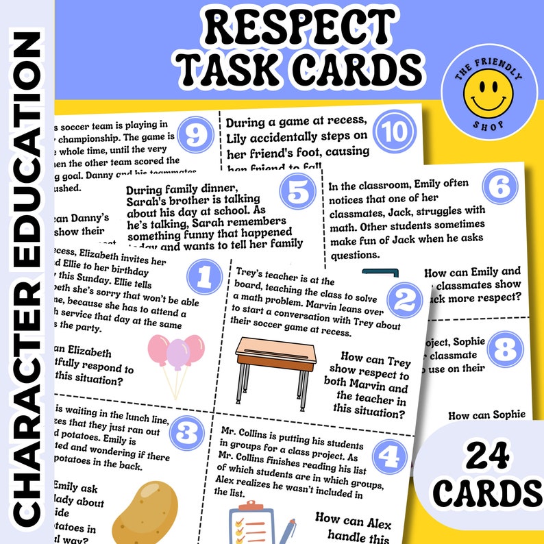 RESPECT TASK CARDS - Respect Week Activity; Character Education ...