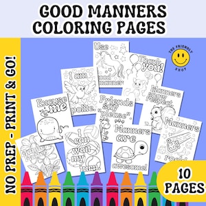 Good Manners Coloring Pages – Classroom Social Skills (PDF) - Etsy
