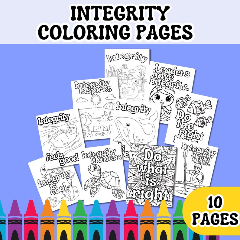 INTEGRITY COLORING Pages - About Doing the Right Thing & Honesty ...