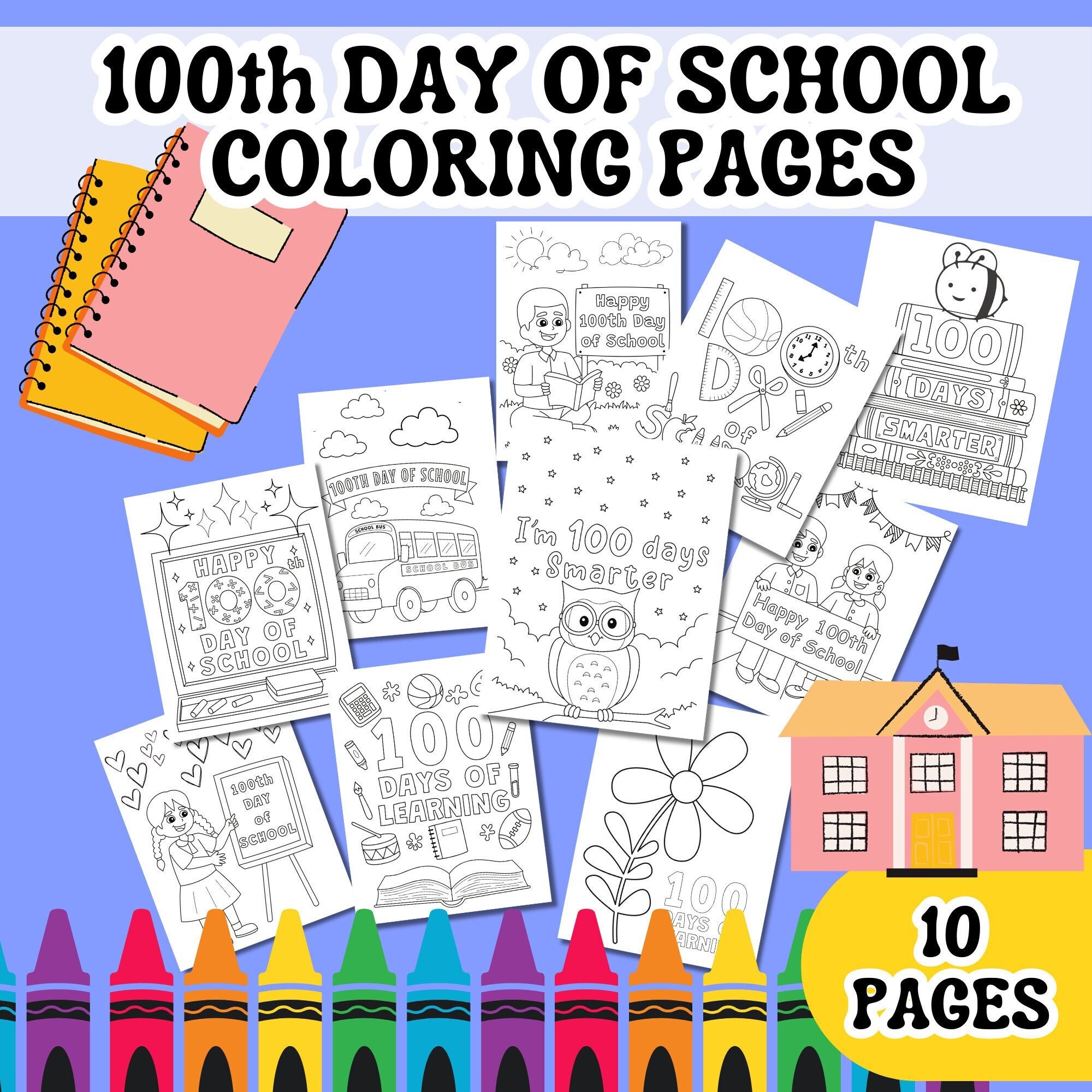 100th DAY OF SCHOOL Coloring Pages - Classroom Activity to Celebrate ...