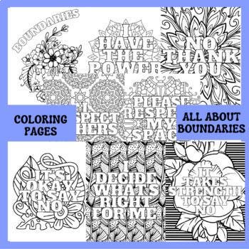 SETTING BOUNDARIES COLORING Pages - Self-esteem & Self-worth; Mandala ...