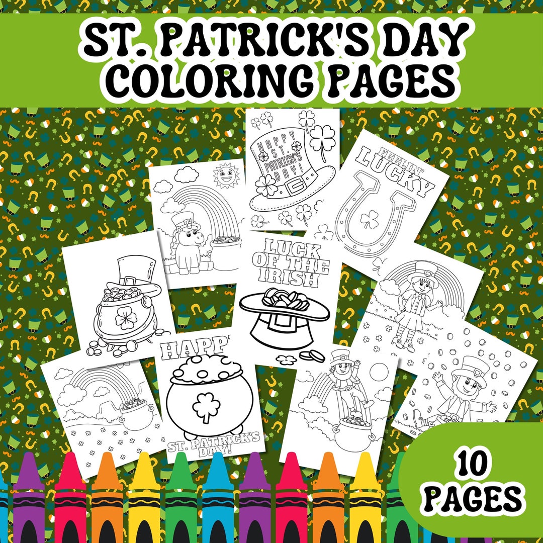 St. Patrick's Day Coloring Pages – Printable Activity Sheets (PDF) - Etsy