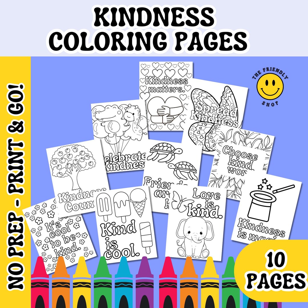 KINDNESS COLORING PAGES - on Kindness, Empathy, Compassion, & Caring ...