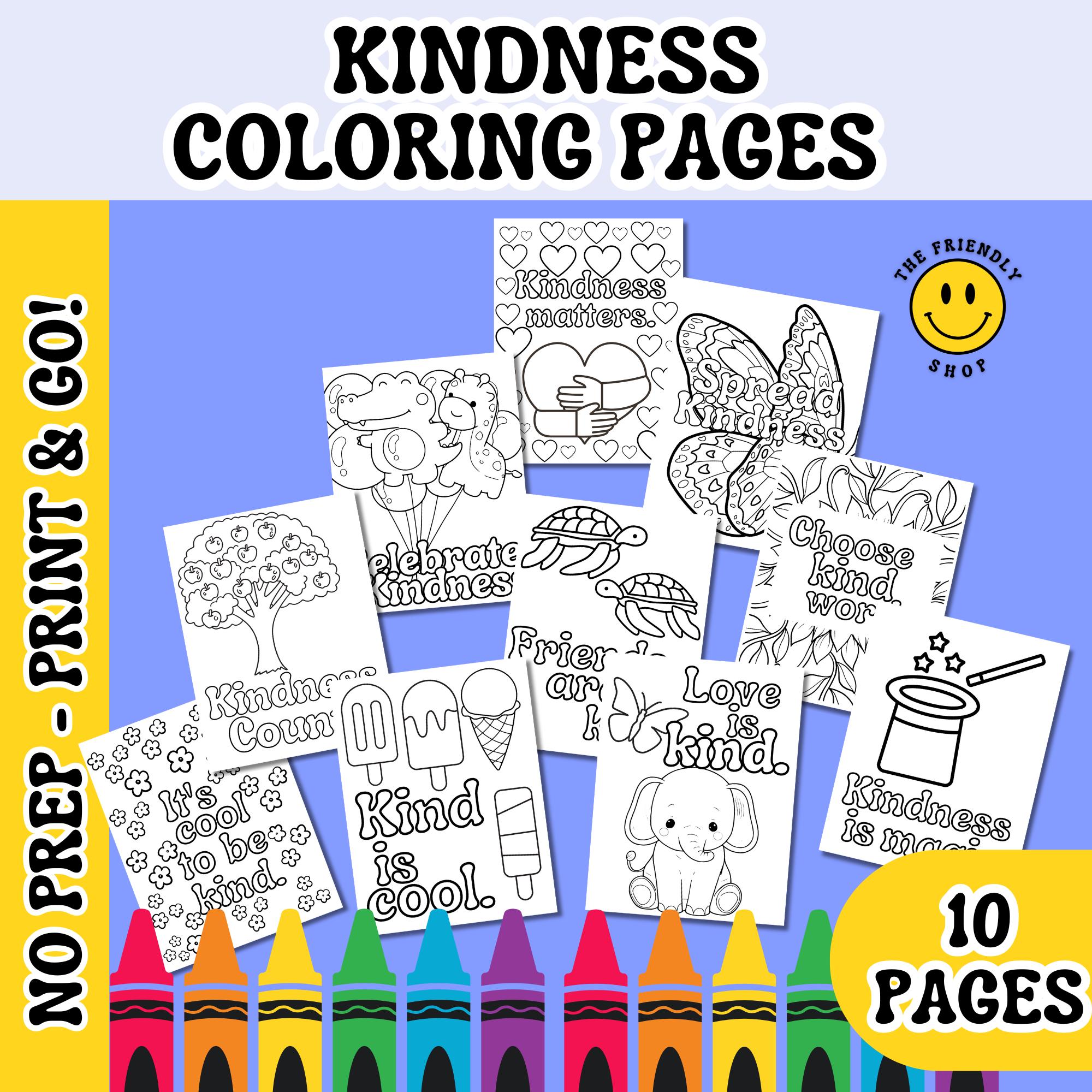 KINDNESS COLORING PAGES - on Kindness, Empathy, Compassion, & Caring ...