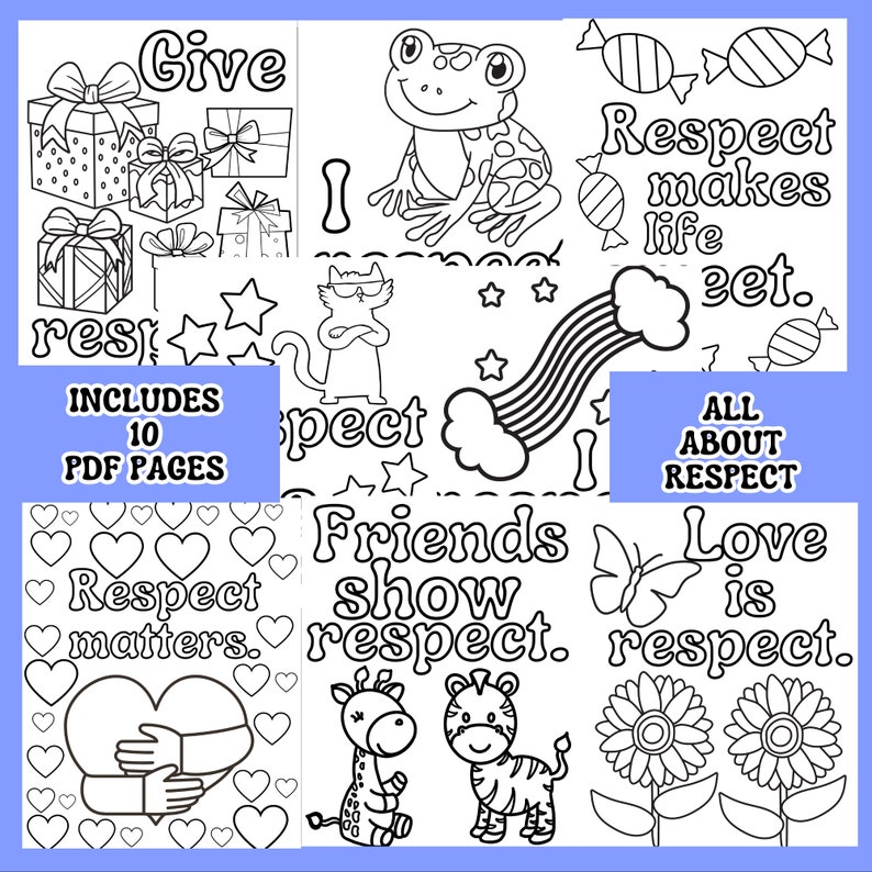 RESPECT COLORING PAGES Week of Respect / Respect Week Coloring Activity ...