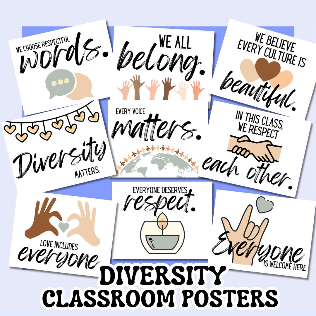 Diversity & Inclusion Classroom Posters – Equity, Belonging (PDF) - Etsy