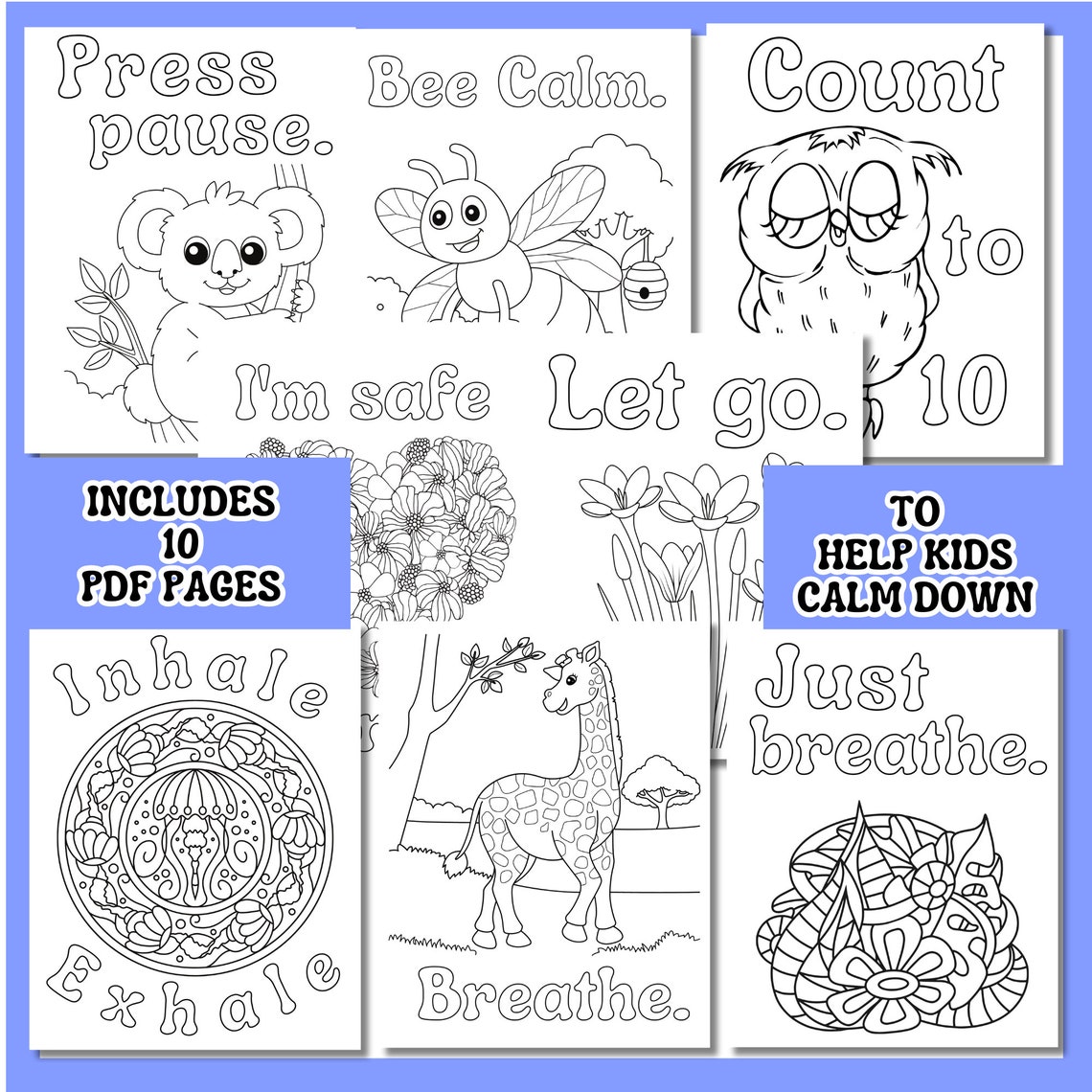 CALM DOWN COLORING Pages - Calming Corner Activity for Emotional ...