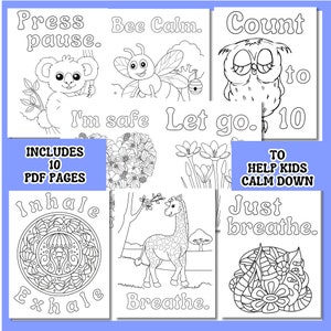 CALM DOWN COLORING Pages - Calming Corner Activity for Emotional ...