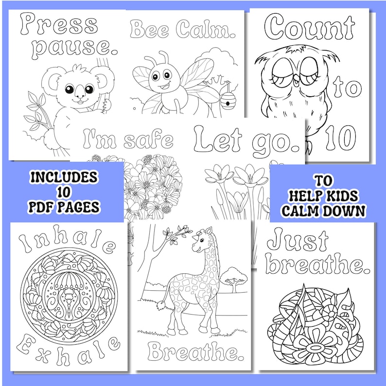 CALM DOWN COLORING Pages - Calming Corner Activity for Emotional ...