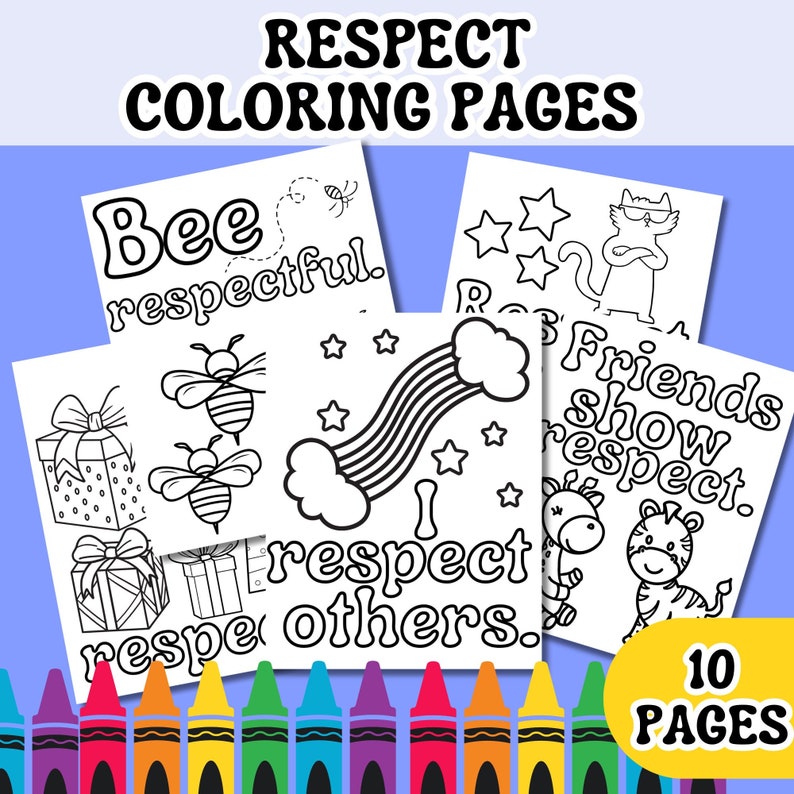 Respect Coloring Pages – Character Education, SEL Activity (PDF) - Etsy