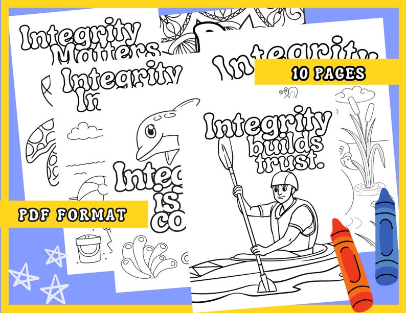 INTEGRITY COLORING Pages - About Doing the Right Thing & Honesty ...
