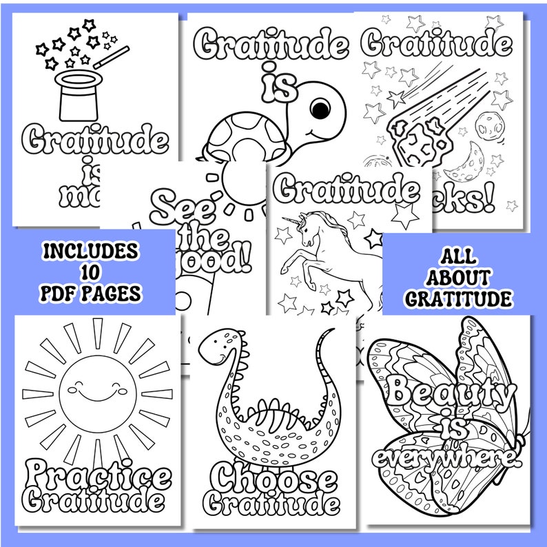 GRATITUDE COLORING PAGES - About Being Grateful and Showing ...