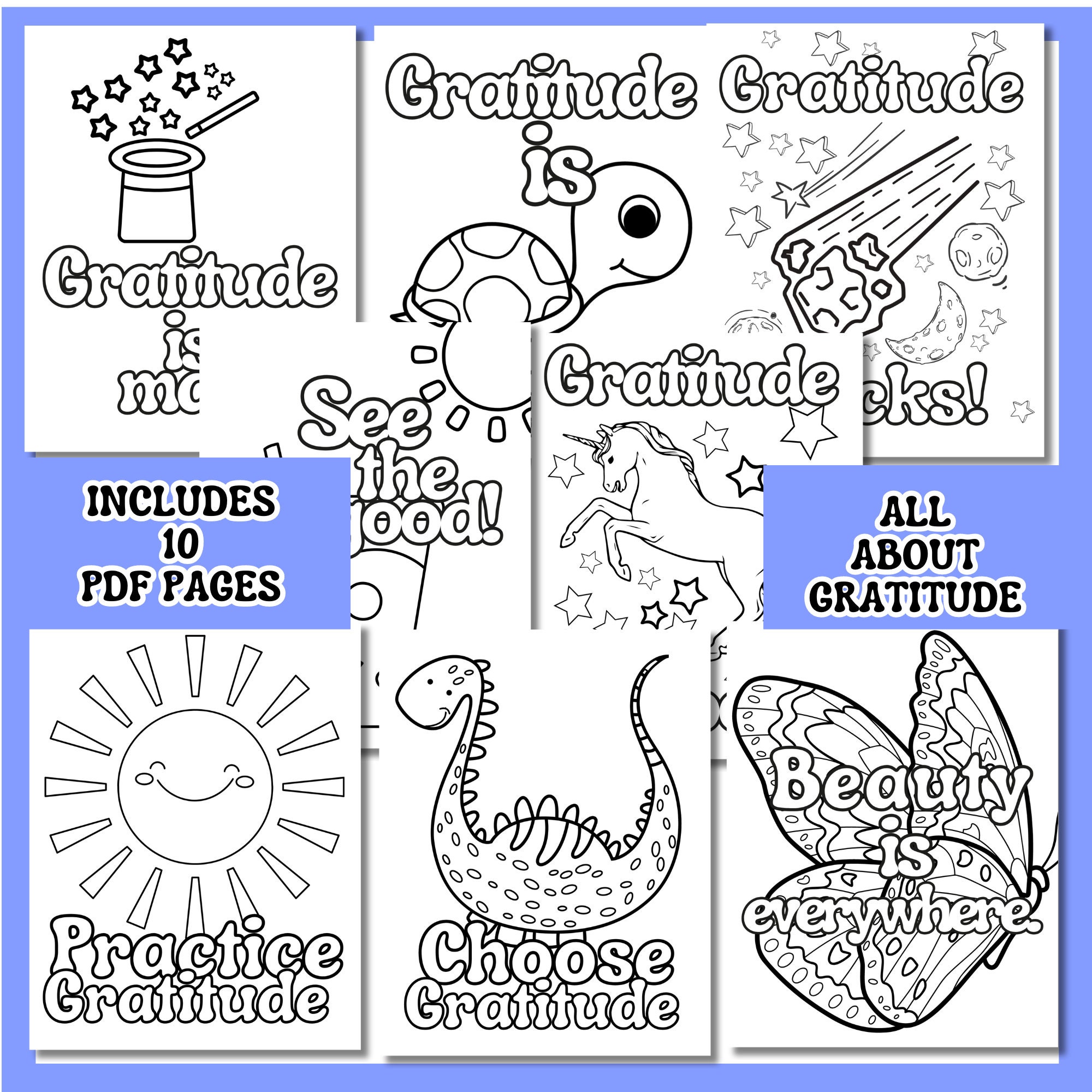 GRATITUDE COLORING PAGES - About Being Grateful and Showing ...