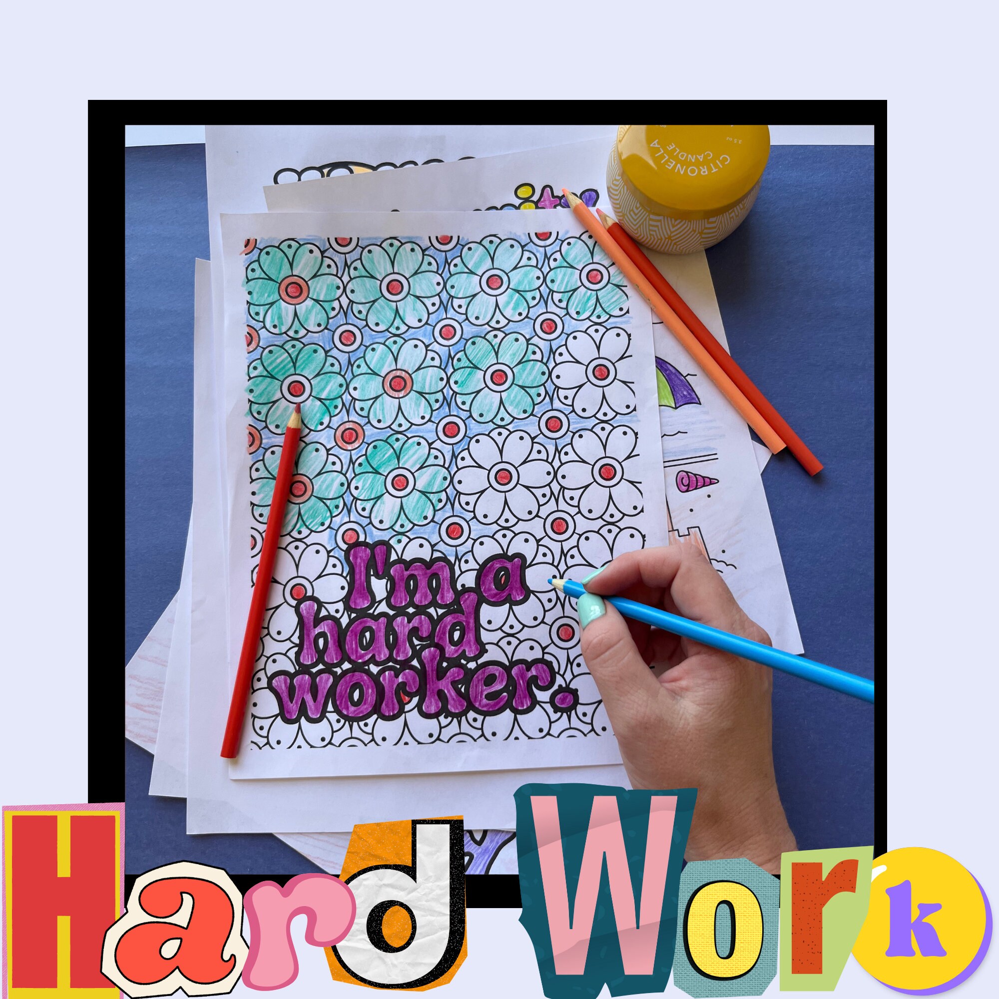 Hard Work Printable Coloring Pages - Teaching Work Ethic; Social ...