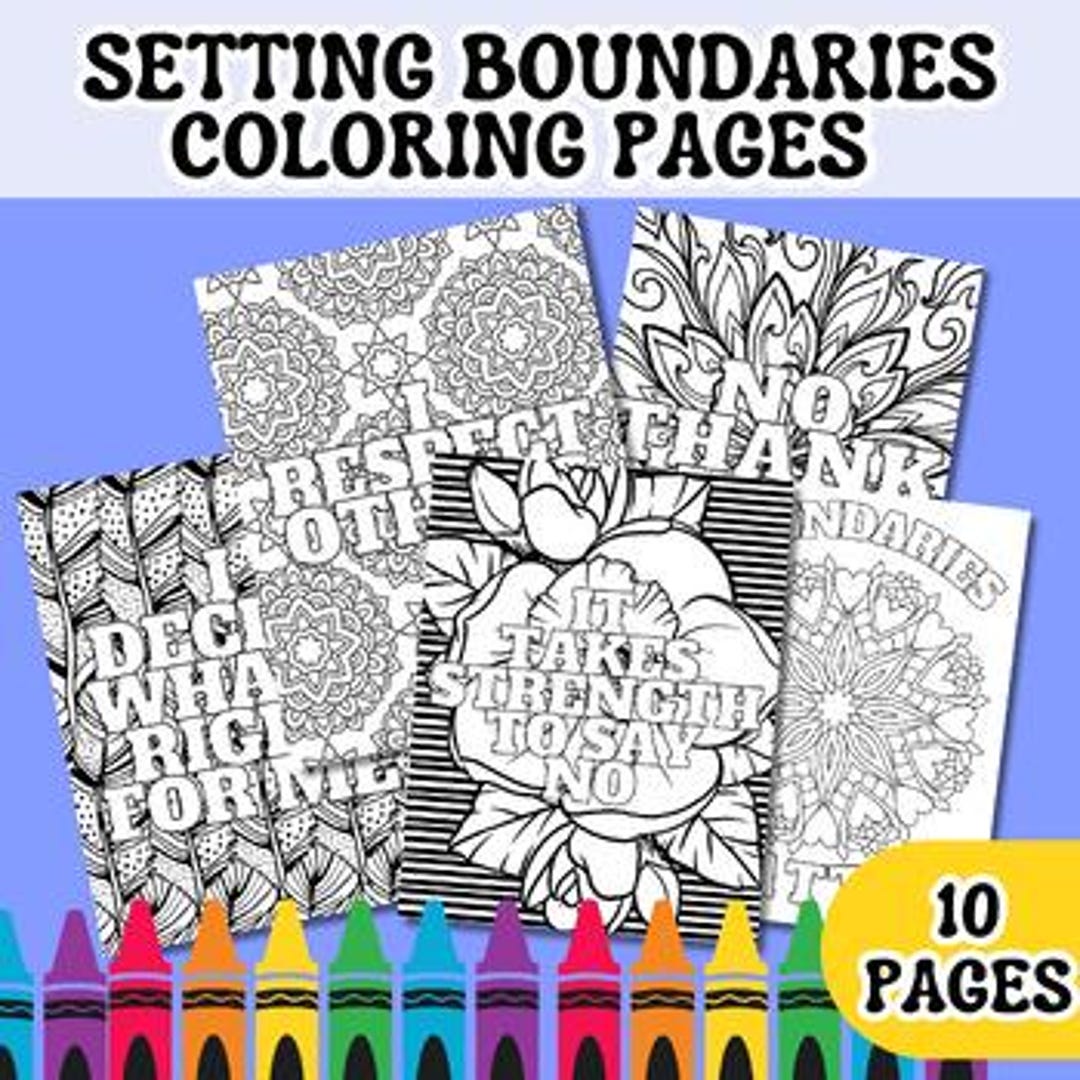 SETTING BOUNDARIES COLORING Pages - Activity to Promote Self-esteem ...