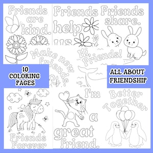 FRIENDSHIP COLORING PAGES - on Being a Good Friend and Choosing Good ...