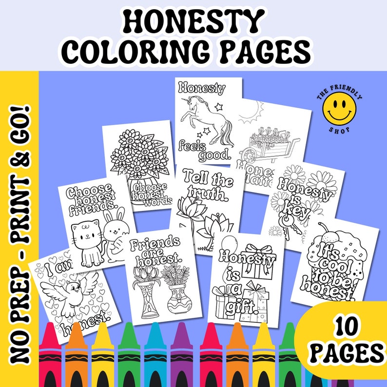 HONESTY COLORING PAGES - Coloring Sheets All About Honesty & Good ...