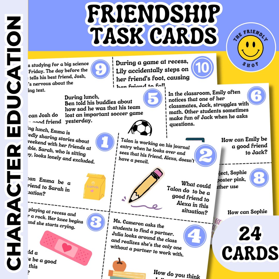 FRIENDSHIP TASK CARDS - Social Emotional Learning, Lesson on Making ...