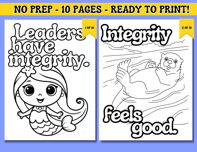 INTEGRITY COLORING Pages - About Doing the Right Thing & Honesty ...