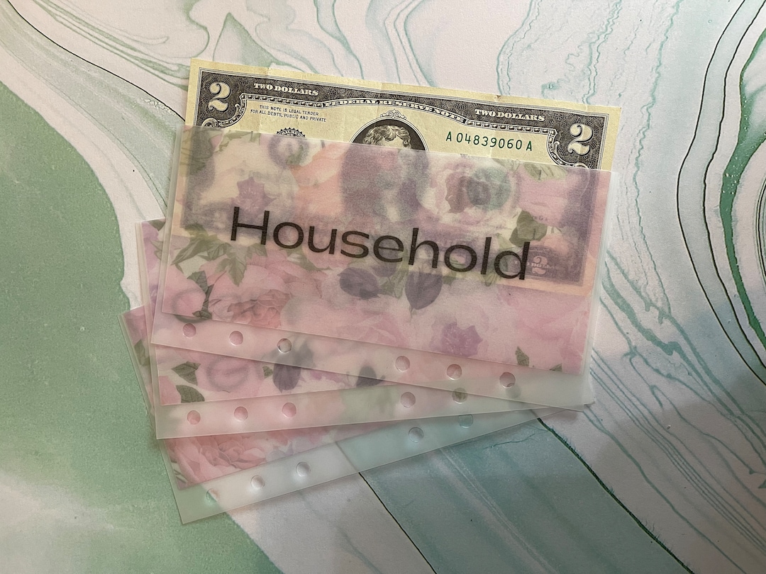 Florar Cluster Vellum Cash Envelopes, Set of 6, Cash Envelopes, A5 Cash ...
