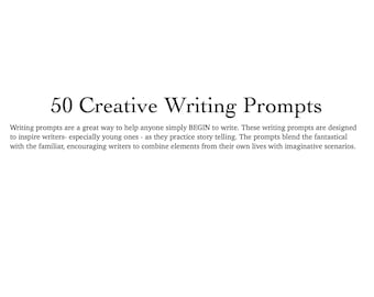 30 Short Story Starters Workbook INSTANT DOWNLOAD Story Prompts Writing ...